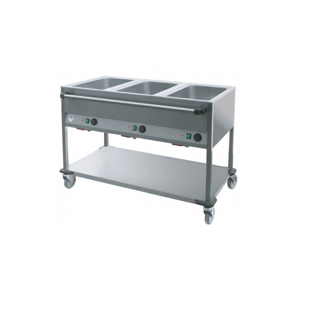 Bain Marie on wheels 3 x 1/1 GN | Cateringinventar.dk