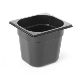 Gastro tray in black plastic 1/6 150 mm | Cateringinventar.dk